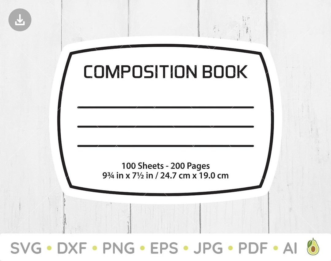 Composition Book Svg, Journal Notebook, Cover Print, Notebook Cover Svg