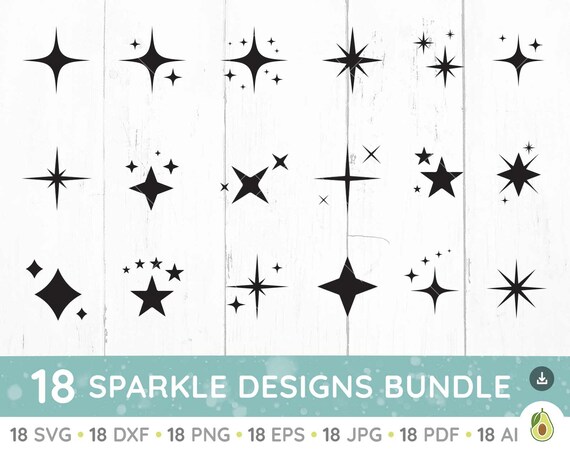 Sparkle Svg Bundle Glitter Svg Star Svg Sparkly Design for | Etsy
