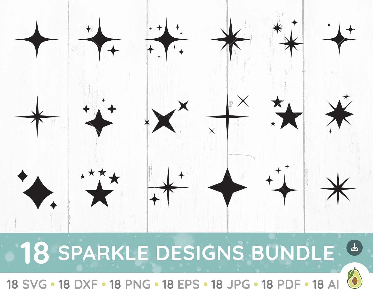 Sparkle Svg Bundle, Glitter Svg, Star Svg, Sparkly Design for Shirts ...