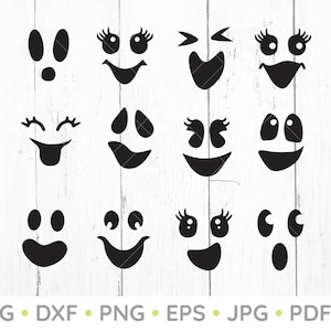 Ghost Face Svg Bundle, Ghost Svg, Face Svg, Halloween Svg, Halloween ...