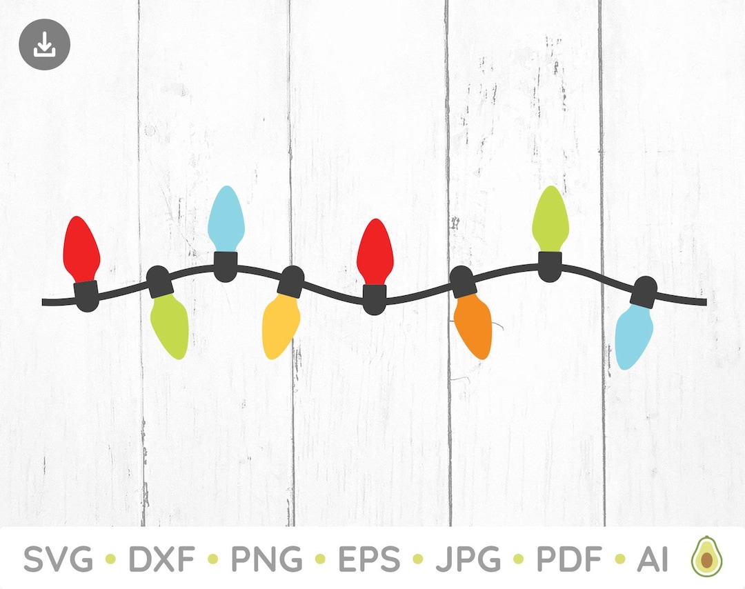 Christmas Lights Svg, String of Lights Svg, Christmas Svg, Instant ...