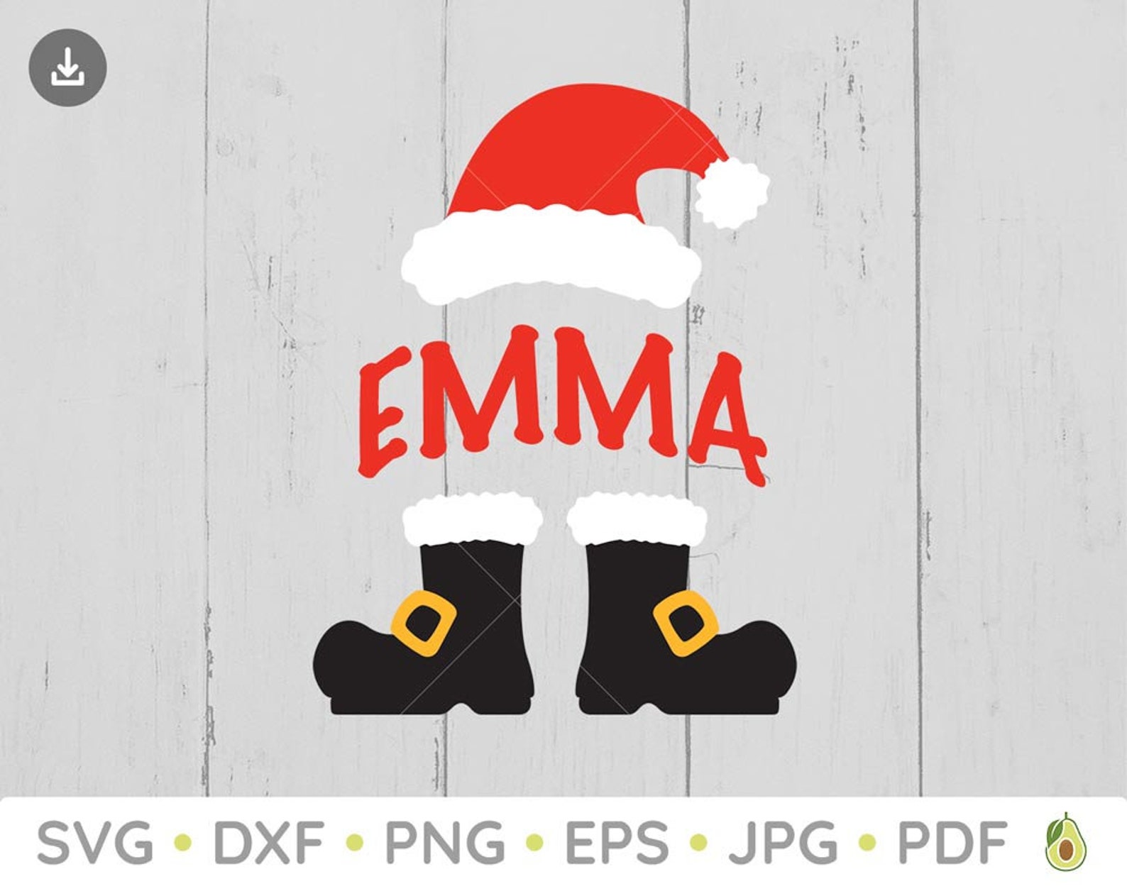 Santa Monogram Santa Claus Hat Svg Holiday Clipart Stocking - Etsy