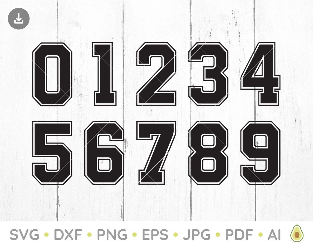 Jersey Numbers Svg, Sports Svg, Sports Clipart, Jersey Numbers Png ...