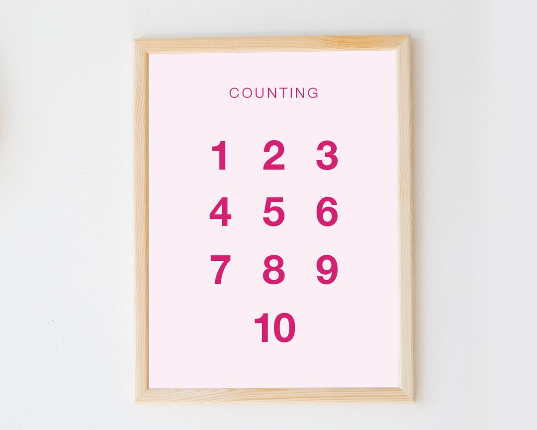 Kids Educational Counting 1-10 Poster Print Decor Maths Numbers Decor ...