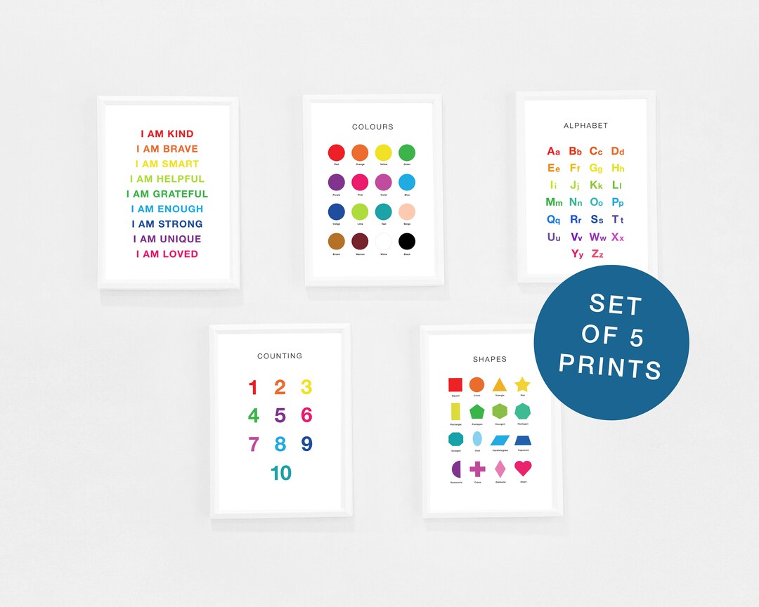 Kids Educational Poster Prints Bundle - Digital Download, School ...
