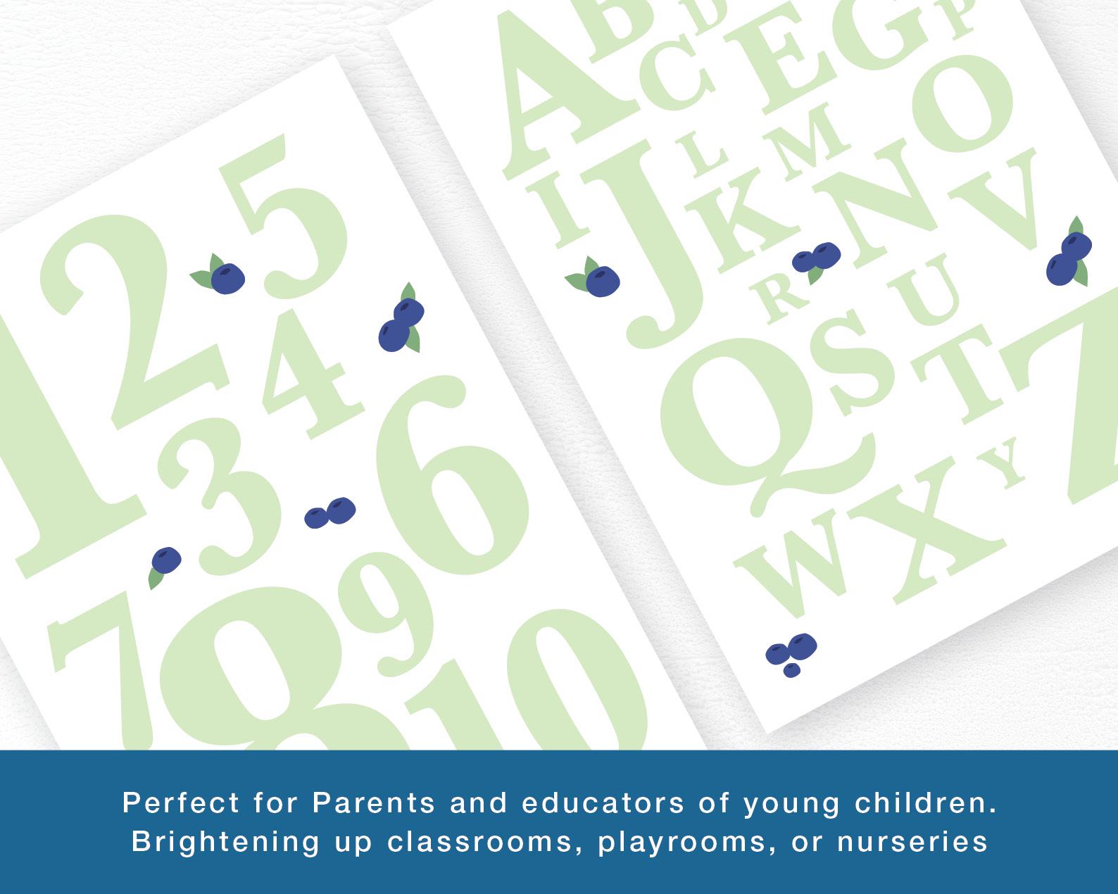 1-10 Numbers & Alphabet Printable Poster Bundle, Kids Educational Wall ...