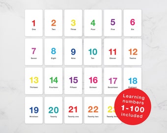 Preschool Math Flashcards Counting 1-10 Flash Cards for - Etsy