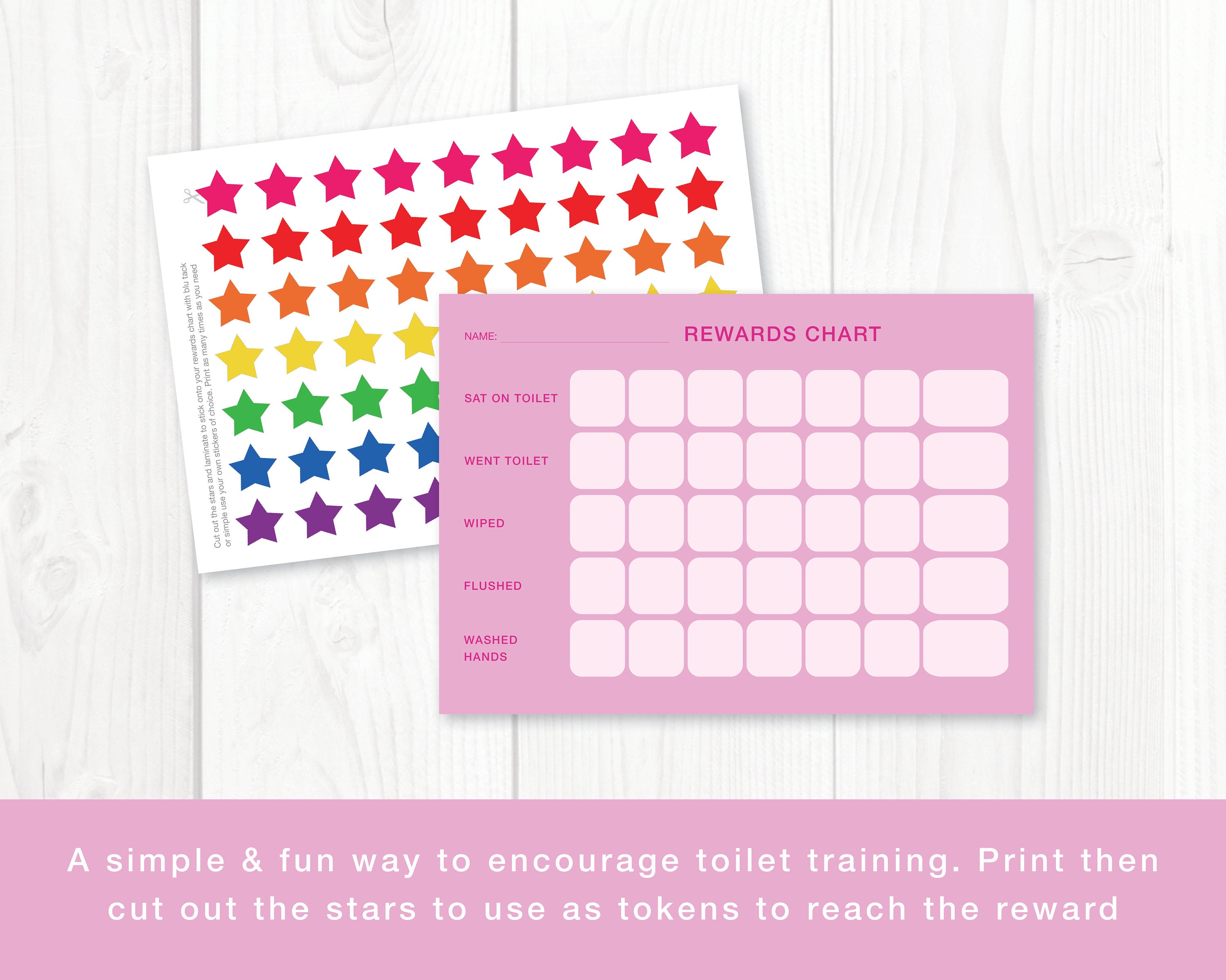 Toilet Training Rewards Potty Chart Printable Digital Download - Etsy