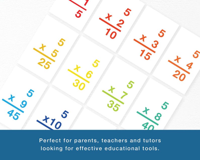 Five Times Table Flashcards With Answers - Printable PDF for Easy ...