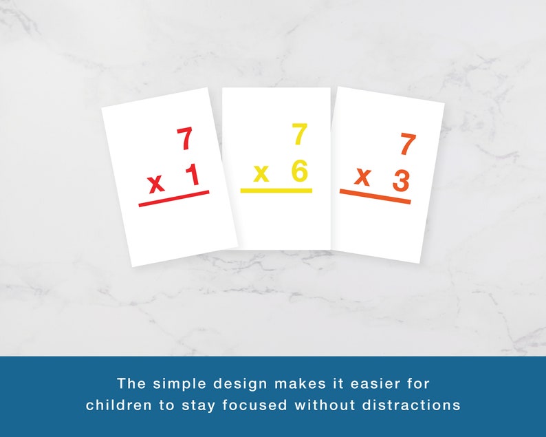 Seven Times Tables Flash Cards Printable Maths, Multiplication, School ...