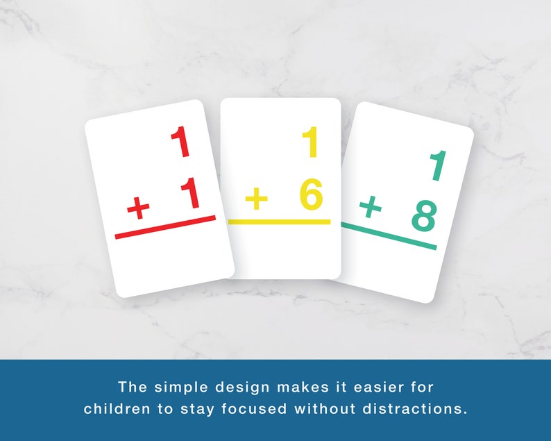 1 Addition Maths Flash Cards Printable Educational, Home School ...