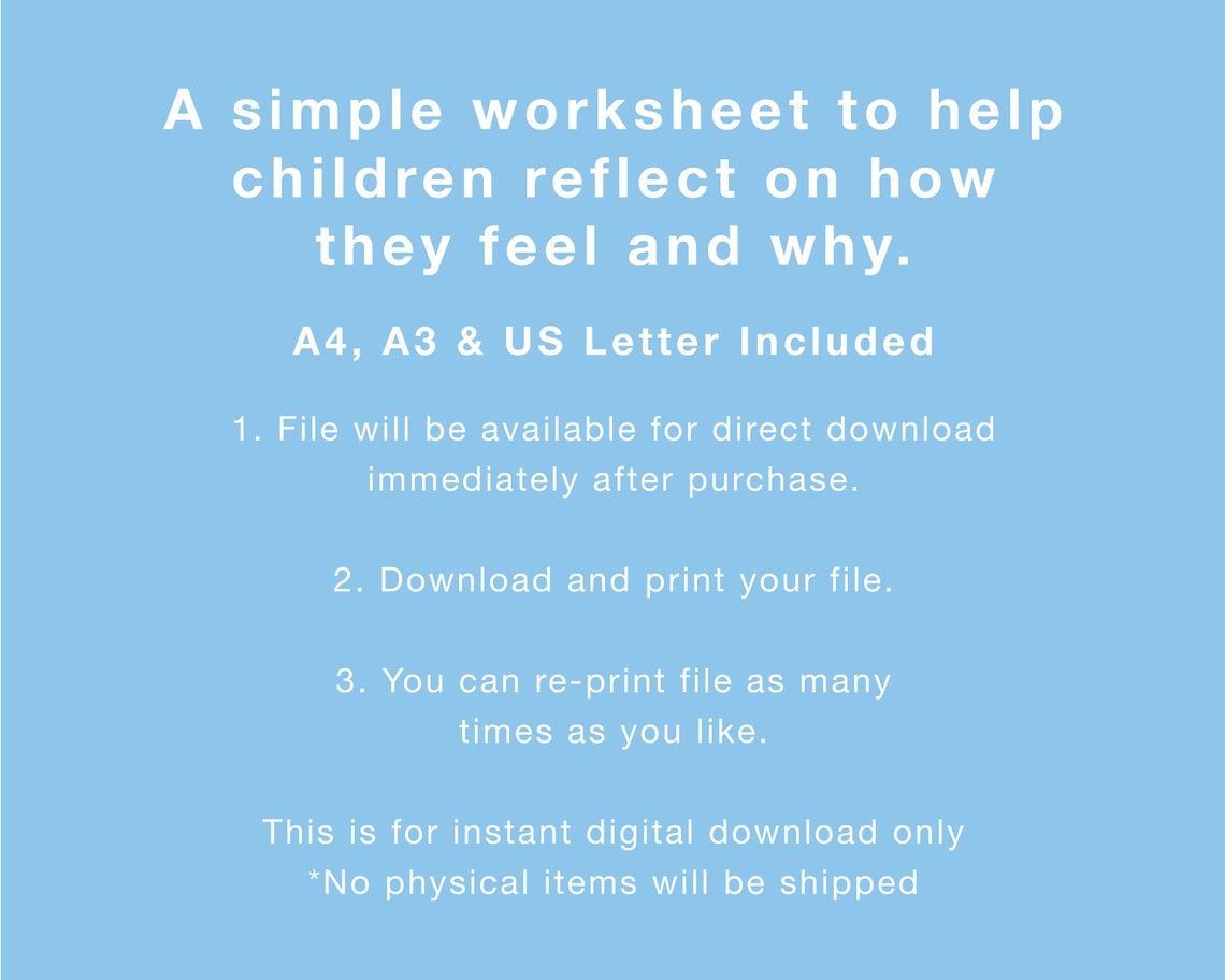 I Statements Worksheet - Learning Emotions - Etsy