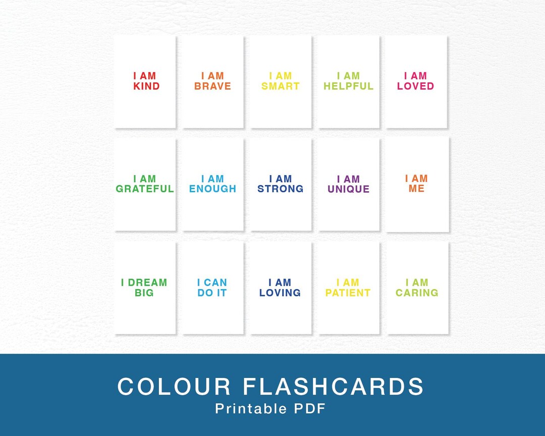 Positive Affirmations Flashcards Printable for Kids | Self-esteem ...