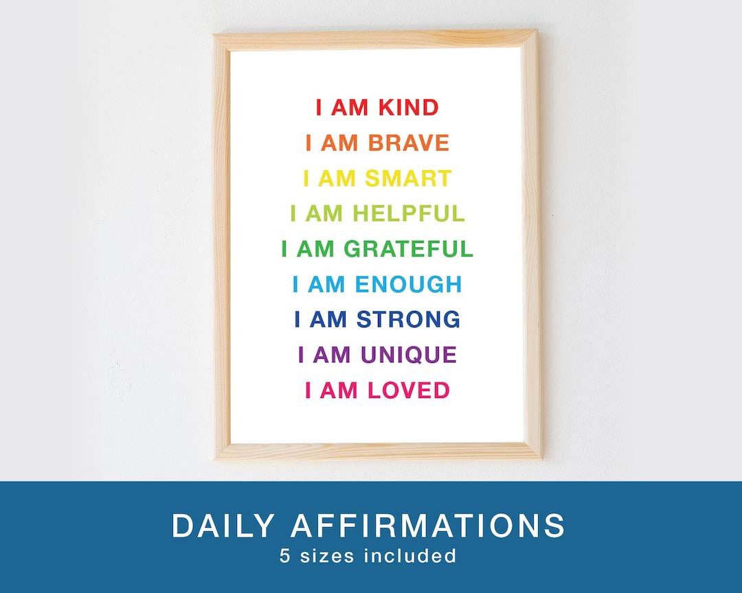 Daily Affirmations for Kids Printable PDF – Uplifting & Positive ...