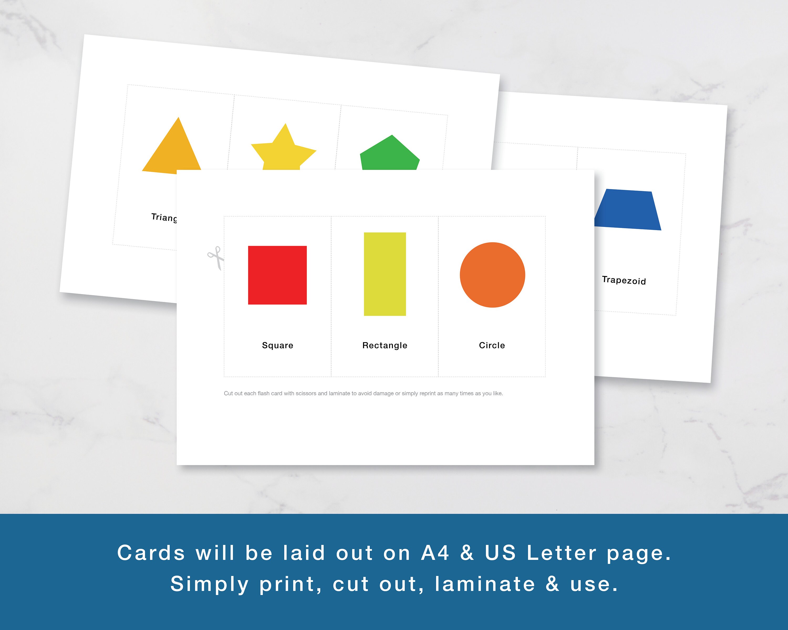 Educational Shapes Flash Cards Home Decor Educational Print - Etsy
