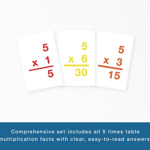 Five Times Table Flashcards With Answers - Printable PDF for Easy ...