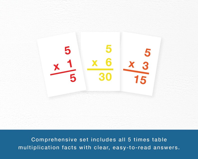 Five Times Table Flashcards With Answers - Printable PDF for Easy ...