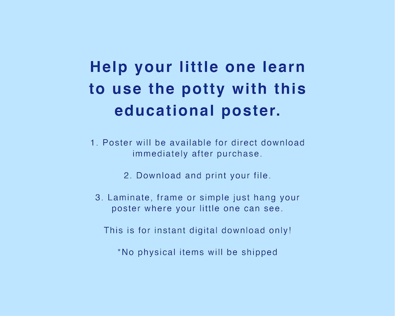 Toilet Training/ Potty Training Educational A4 Poster - Etsy