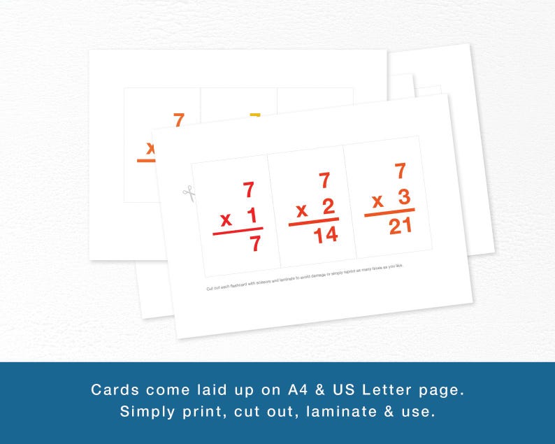Seven Times Table Flashcards With Answers - Printable PDF for Easy ...