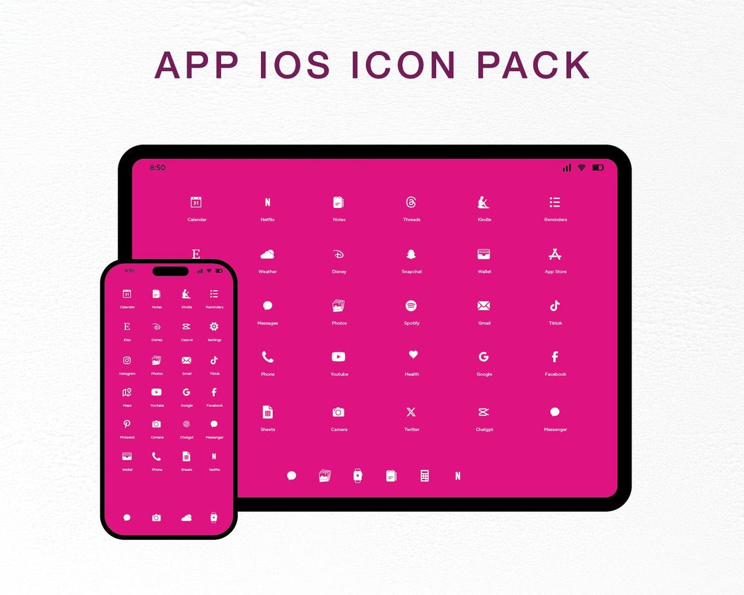 Pink iPhone & iPad App Icons | Custom IOS Icons | Aesthetic App Icons ...