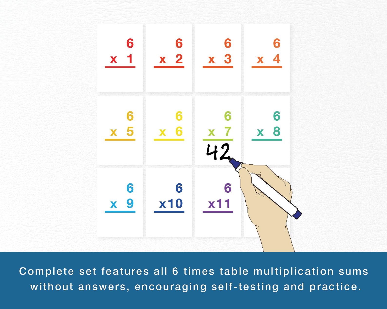Six Times Table Flashcards Without Answers Printable PDF for ...