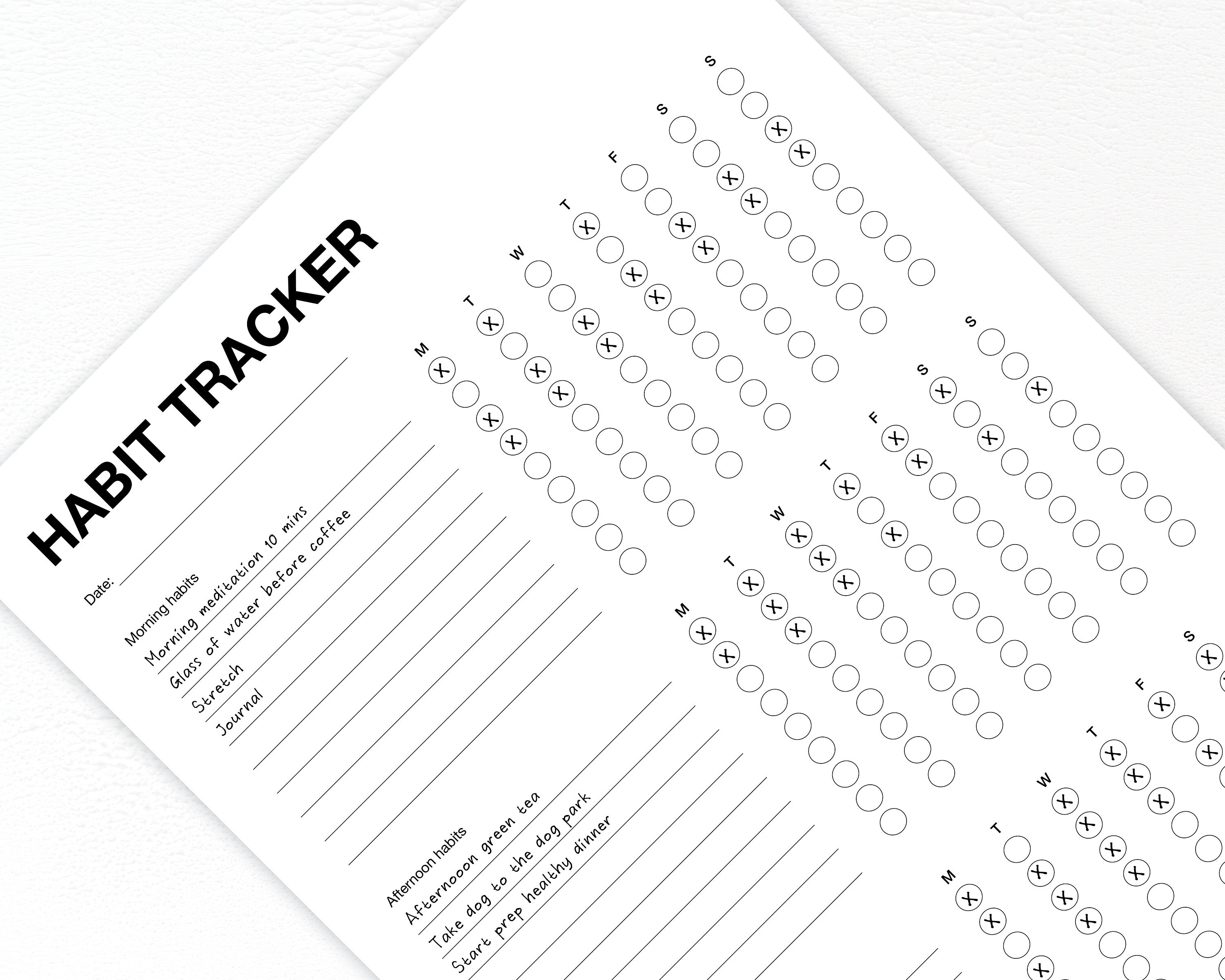 Habit Tracker Printable Digital Download, Pdf, Personal Development ...