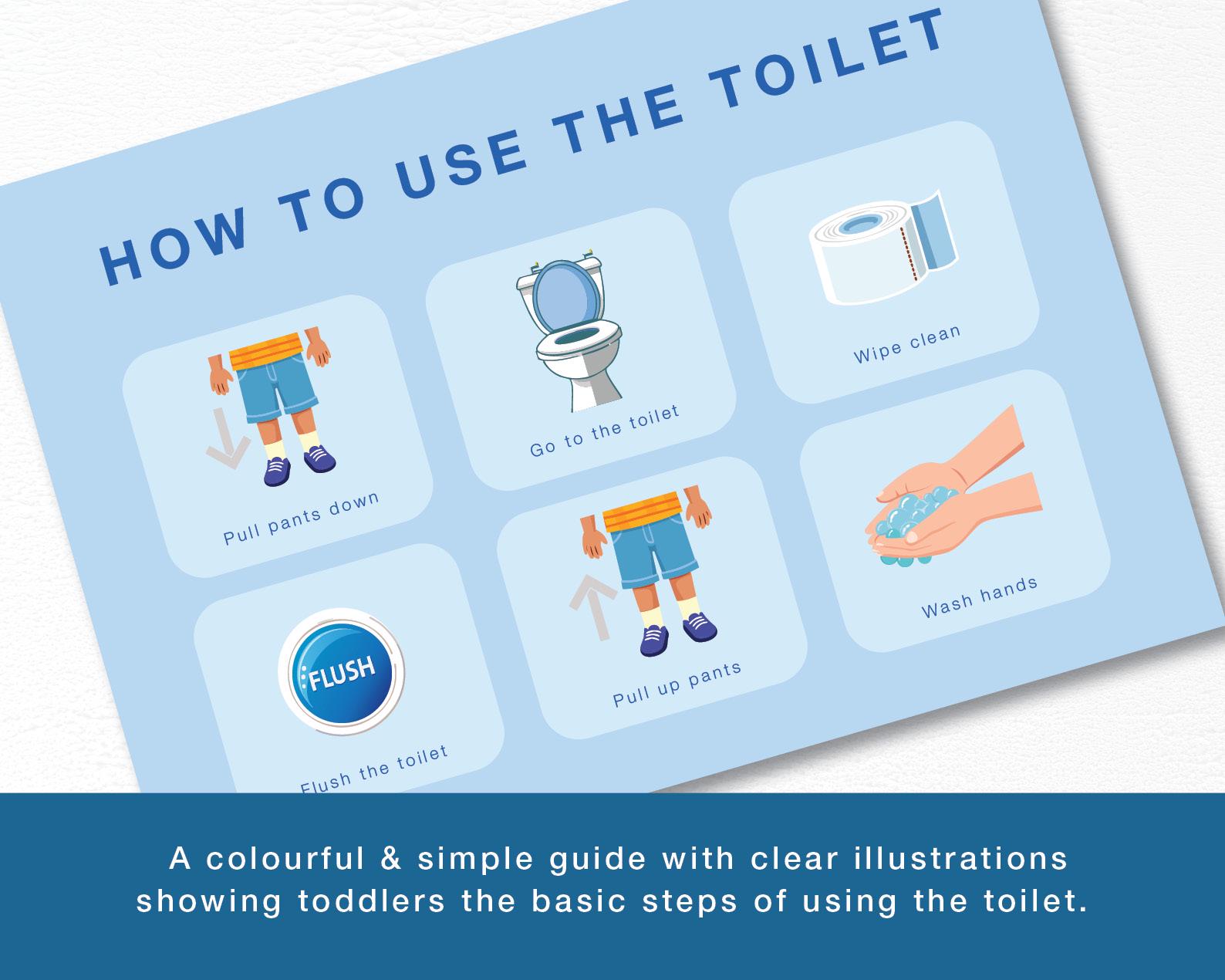 How to Use the Toilet Printable Guide for Toddlers Easy Toilet Training ...