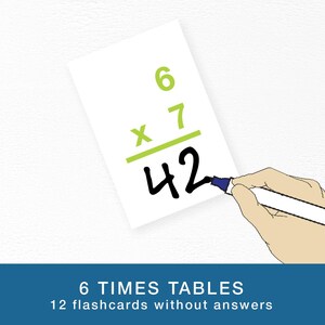 Six Times Table Flashcards Without Answers Printable PDF for ...