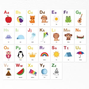 Alphabet Flash Card PDF Printable - Educational Fun for Kids! - Etsy Canada