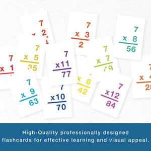 Seven Times Table Flashcards With Answers Printable PDF for Easy ...