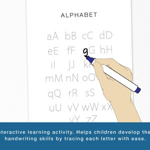 Traceable Alphabet Poster for Kids | Printable Handwriting Practice ...