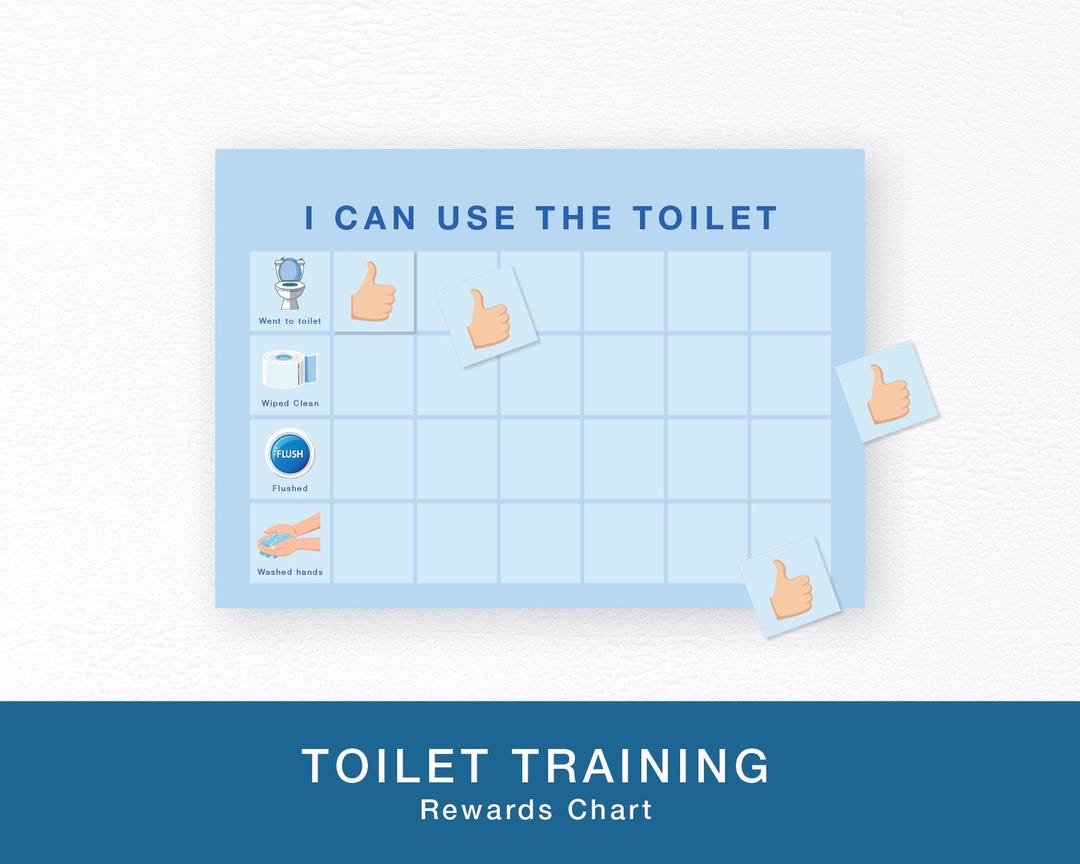 Toilet Training Rewards Chart for Toddlers Printable Progress Tracker ...