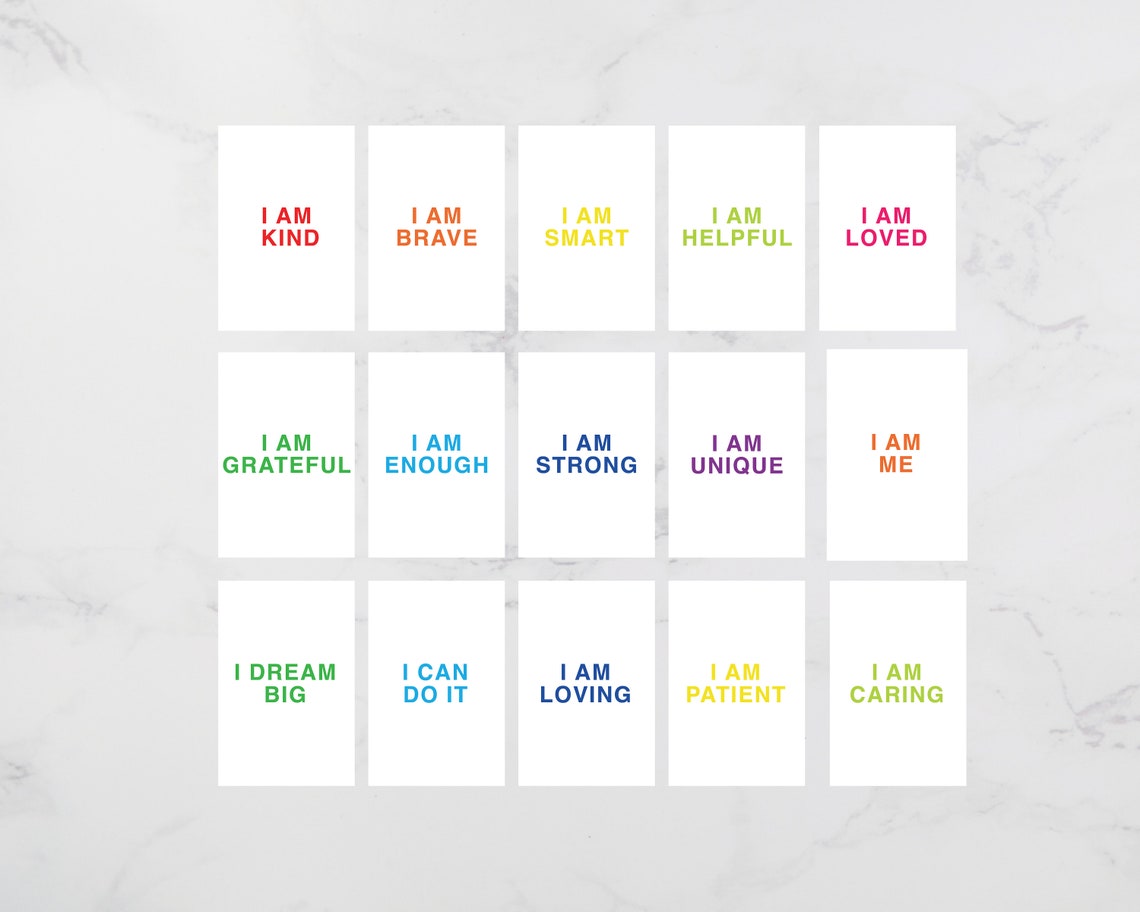 Affirmations Flash Cards Printable, Learning, Educational, School - Etsy
