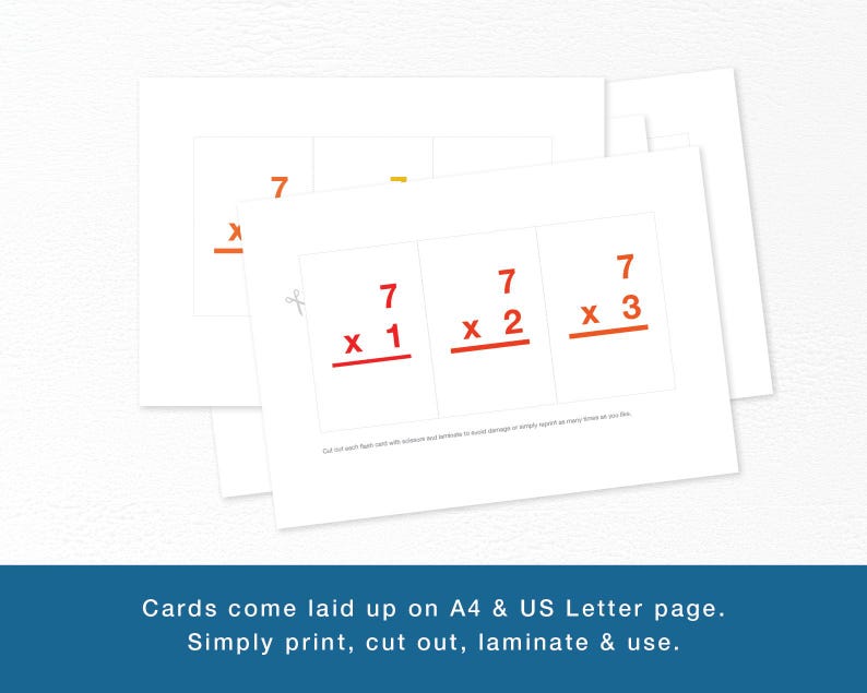 Tarjetas didácticas de la tabla del siete sin respuestas: PDF ...