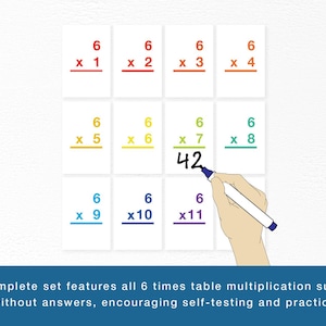 Six Times Table Flashcards Without Answers - Printable PDF for ...