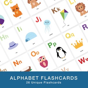 Alphabet Flash Card PDF Printable Educational Fun for Kids - Etsy Canada