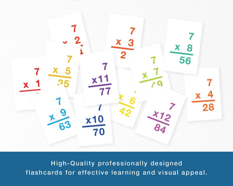 Seven Times Table Flashcards With Answers - Printable PDF for Easy ...