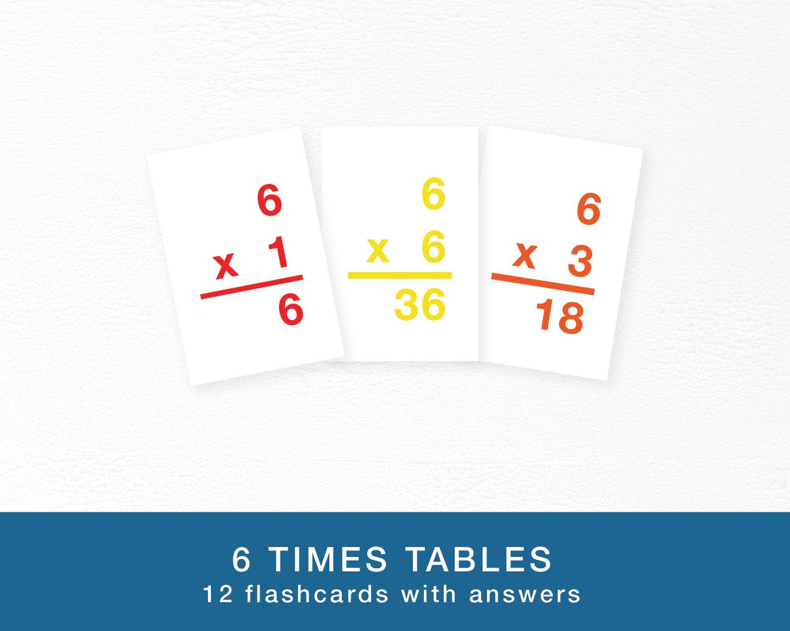 Six Times Table Flashcards With Answers - Printable PDF for Easy ...