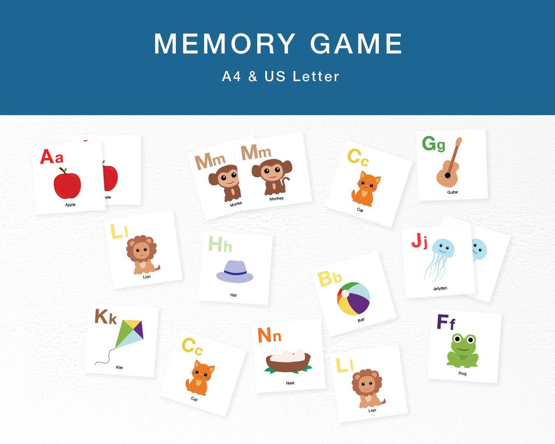 Alphabet Memory Match Game PDF Printable – Fun & Interactive Learning ...