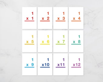 Times Tables Flash Cards Maths Learning Multiplication Printable ...
