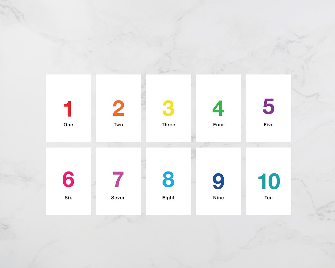 Counting 1-10 Flash Cards Instant Download, Learning, Educational - Etsy