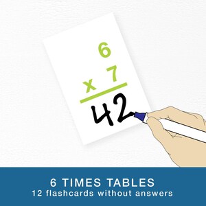 Six Times Table Flashcards Without Answers - Printable PDF for ...