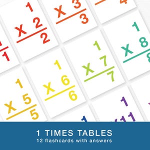 1 Times Table Flashcards With Answers - Printable PDF for Easy ...