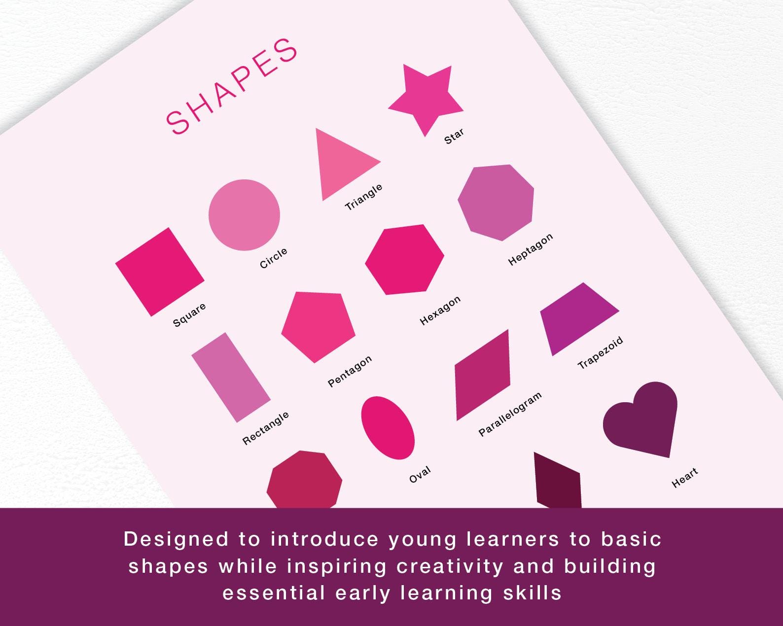 Shapes Poster Printable PDF for Kids Educational Wall Art for Learning ...