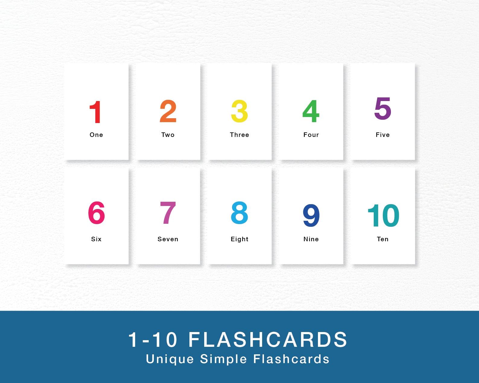 Number Flashcards 1-10 Printable PDF – Educational Learning Tool for ...