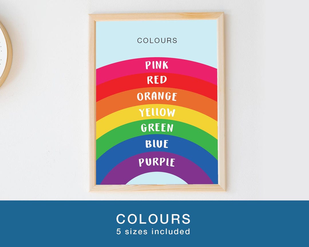 Vibrant Colours Poster for Kids Printable PDF for Home and Classroom ...