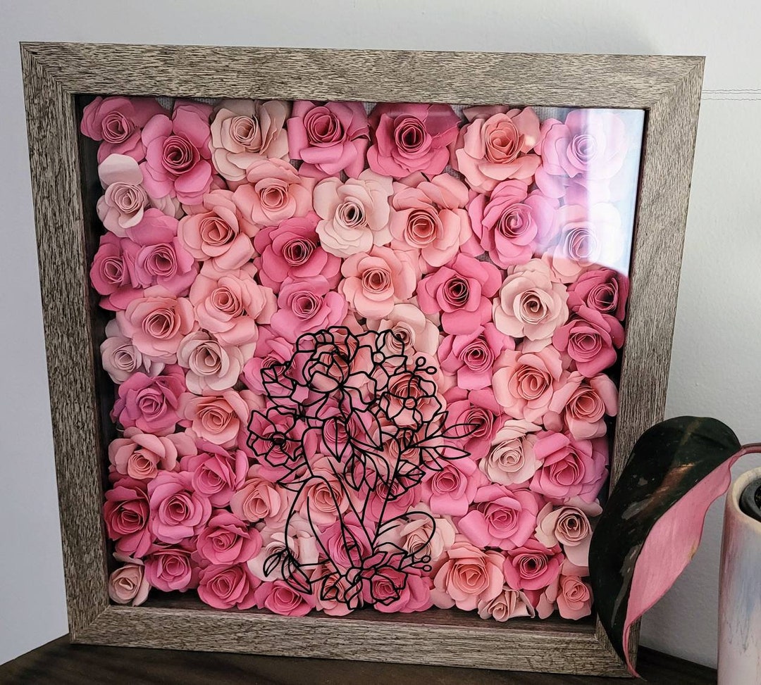 Floral Shadow Box With or Without Vinyl Sayings/designs - Etsy
