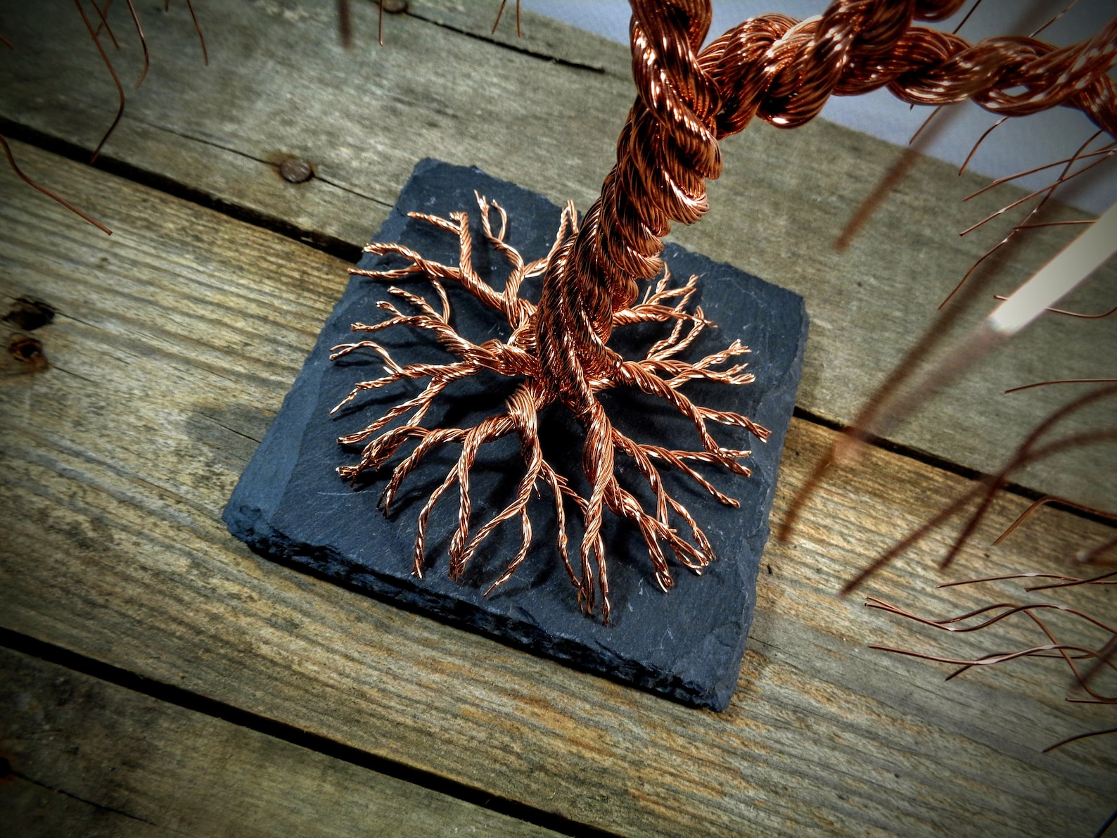 Copper Weeping Willow Wire Tree Sculpture, Metal Tree of Life Sculpture ...
