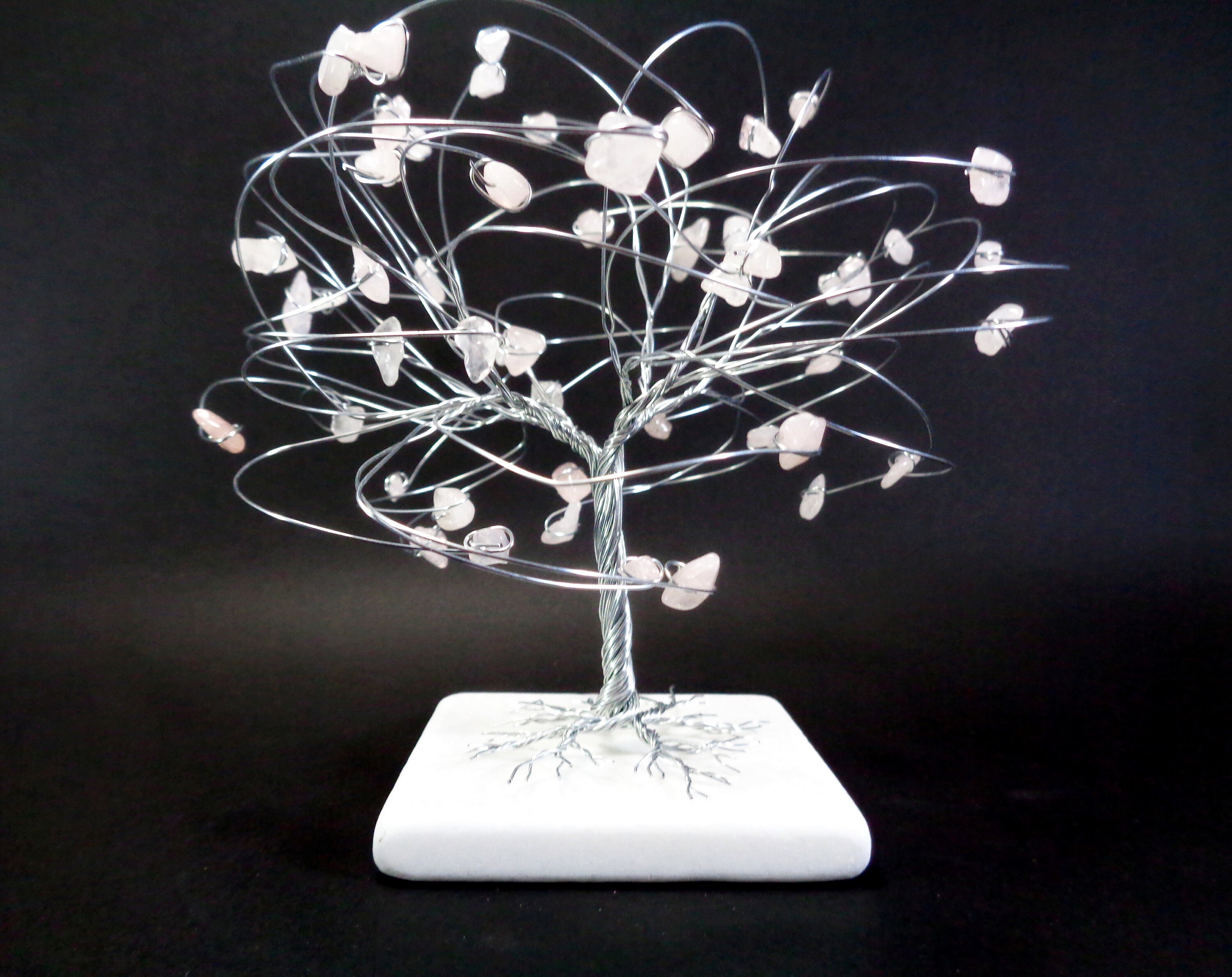 Rose Quartz Wedding Cake Topper, Tree of Life Cake Topper ,rose Quartz ...