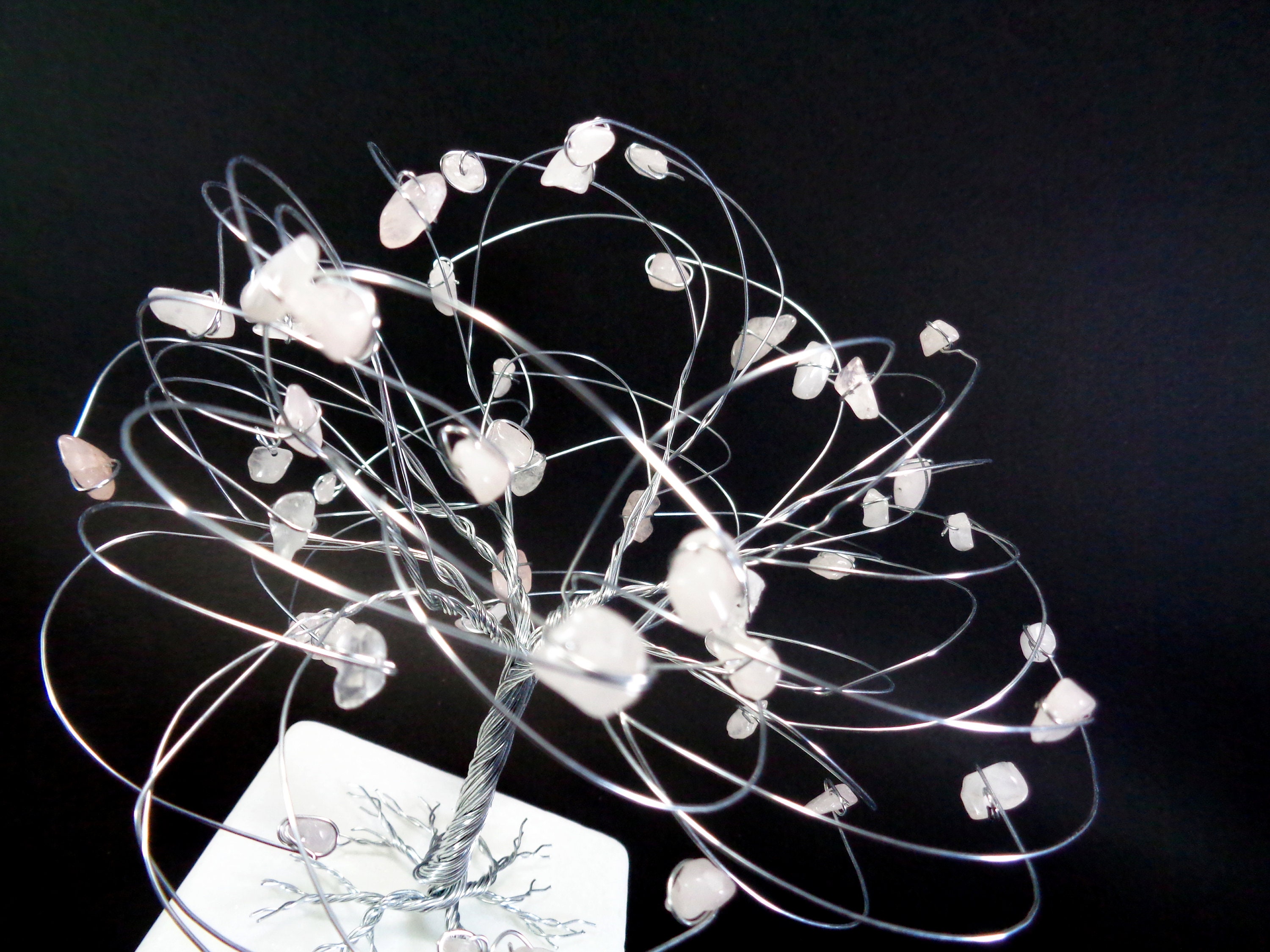 Rose Quartz Wedding Cake Topper, Tree of Life Cake Topper ,rose Quartz ...